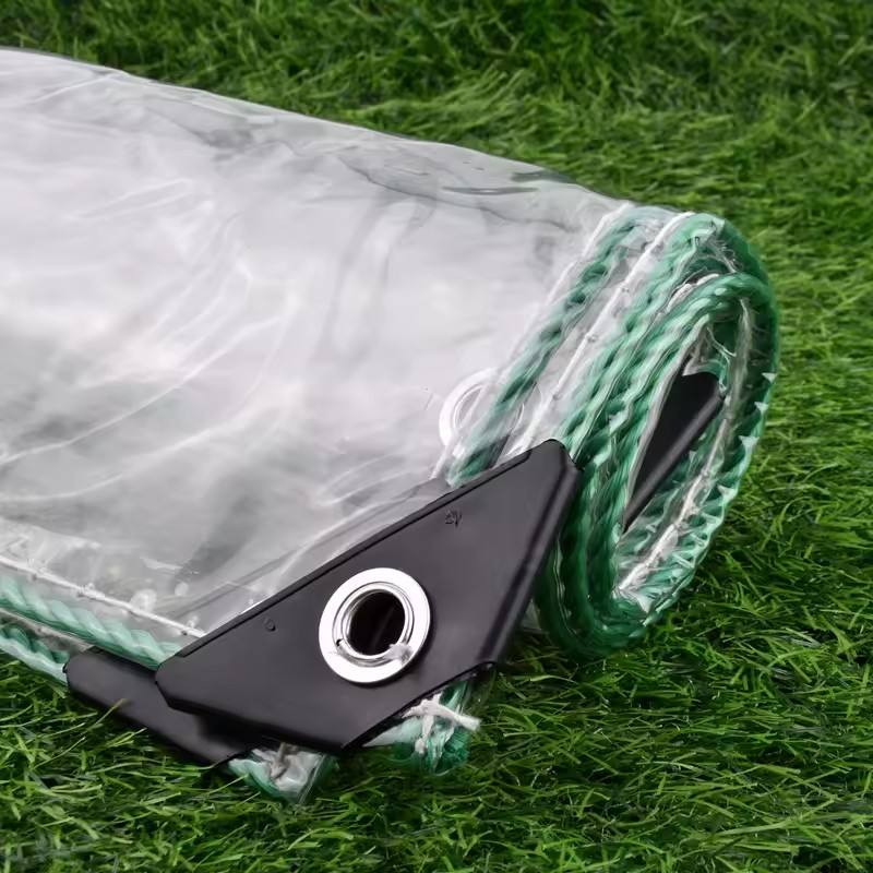 0.35mm Thick Transparent Polyester Knitted Tarpaulin Balcony Windows ...