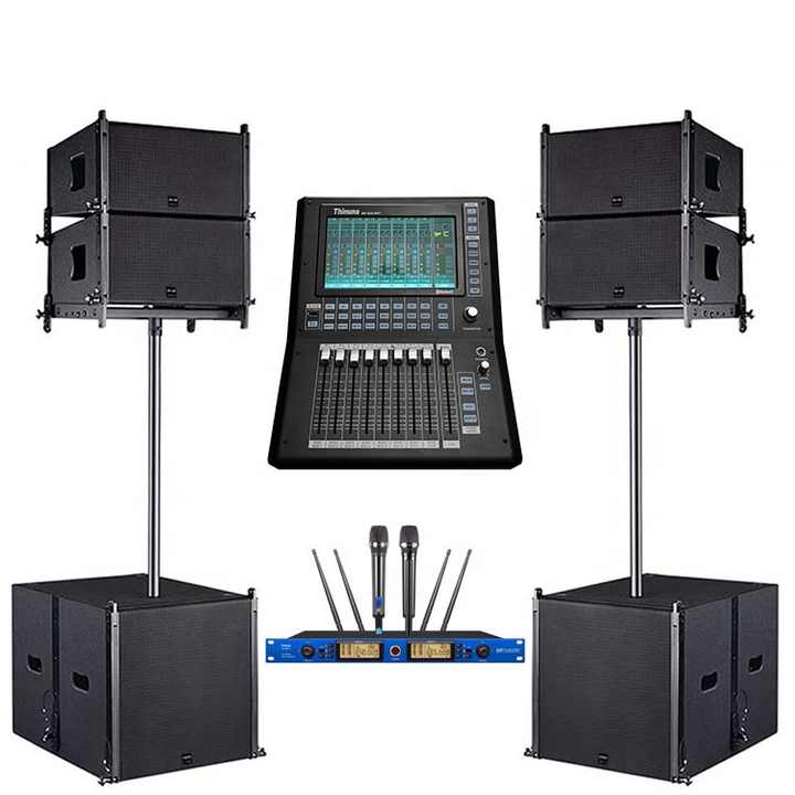 Thinuna L-110-DPA Single 10 Inch Full Range Line Array Active Outdoor Waterproof Show Pro Audio ...