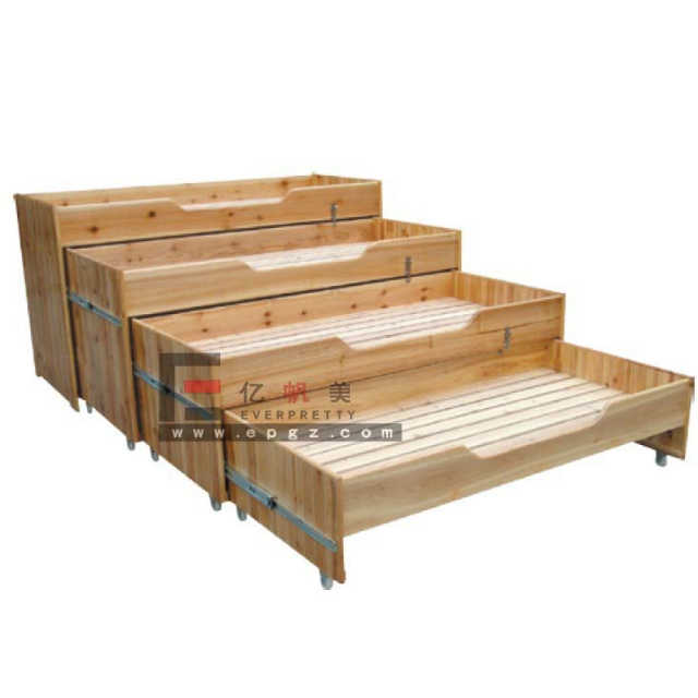 Daycare Beds for Kids - Stackable Wood Single Children Bed
