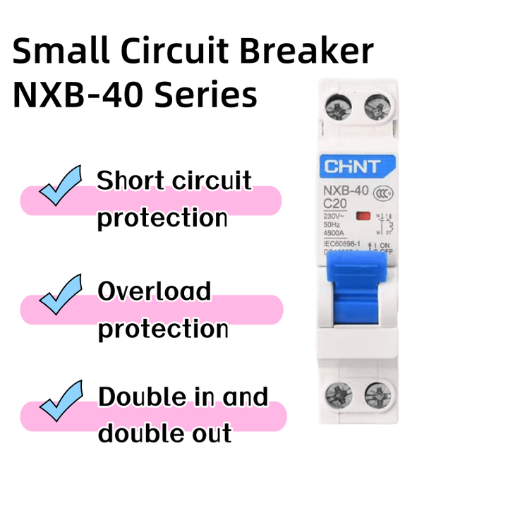 Chint Original NXB-40 Miniature Circuit Breaker 1P+N DPN 6A 10A 16A 20A 25A 32A 40A RCBO Rccb ...