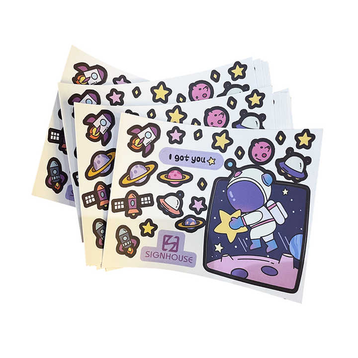 Self Adhesive Vinyl Logo Sticker Sheet Custom Printing Cute Kiss Cut ...