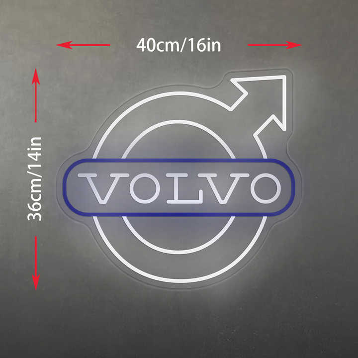VOLVO Custom Logo ABS Neon Sign 3D LED Letters Backlit Light Source for ...
