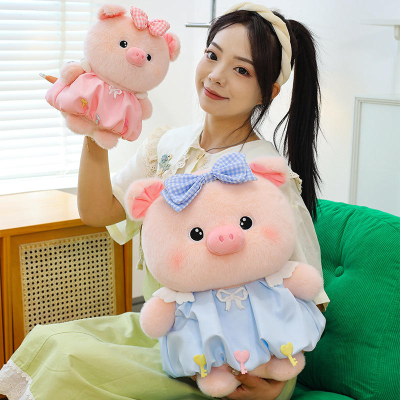 Linda Pig Doll Cute Bow Pig Children's Plush Toy Dress Pig Cloth Doll ...
