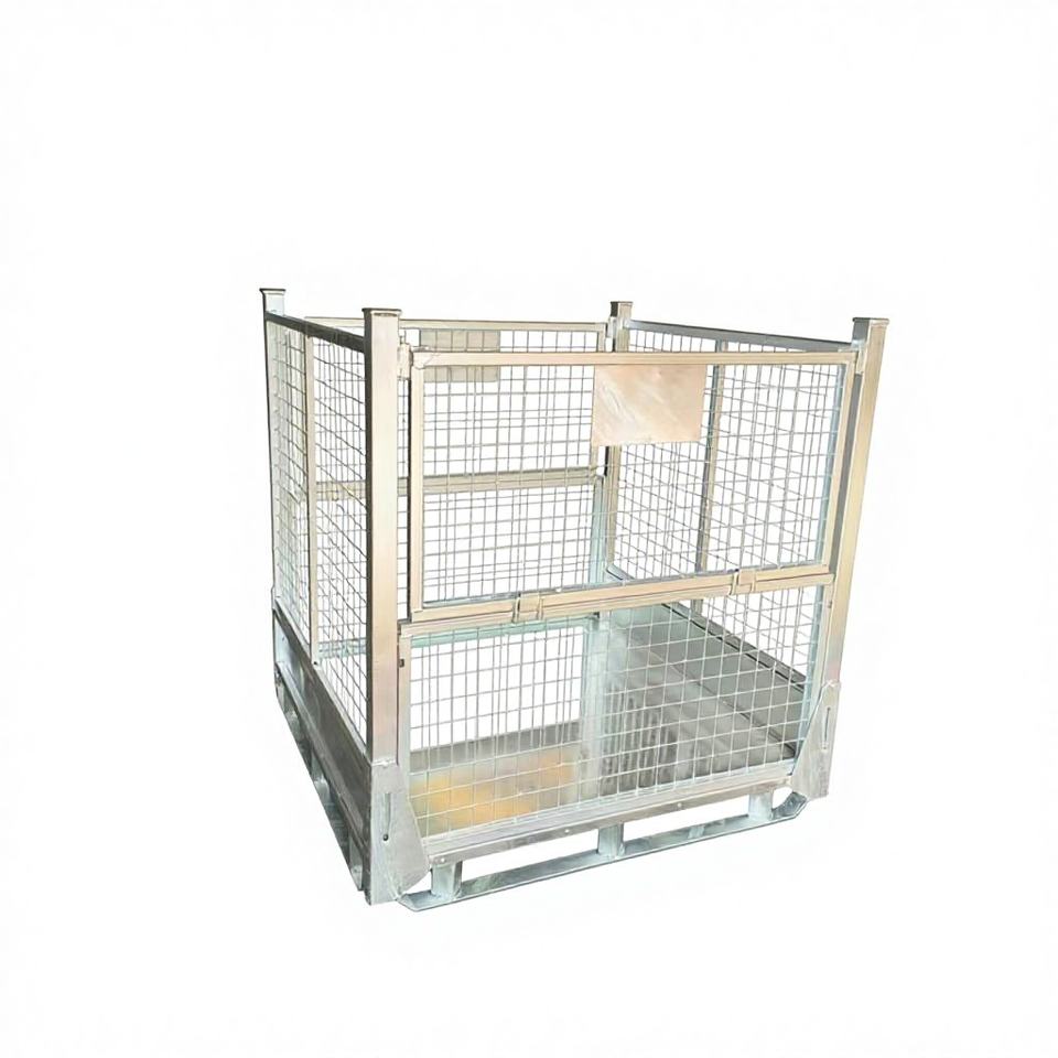 Half Open Commercial Galvanized Wire Mesh Container Collapsible and ...