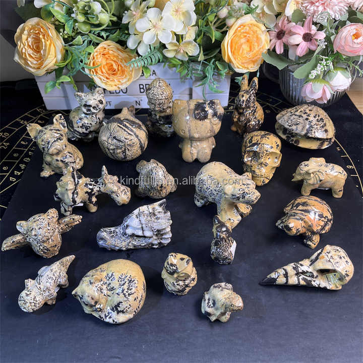 Mixed Shapes Crystal Carving Natural Healing Gemstone Picture Stone Cat ...