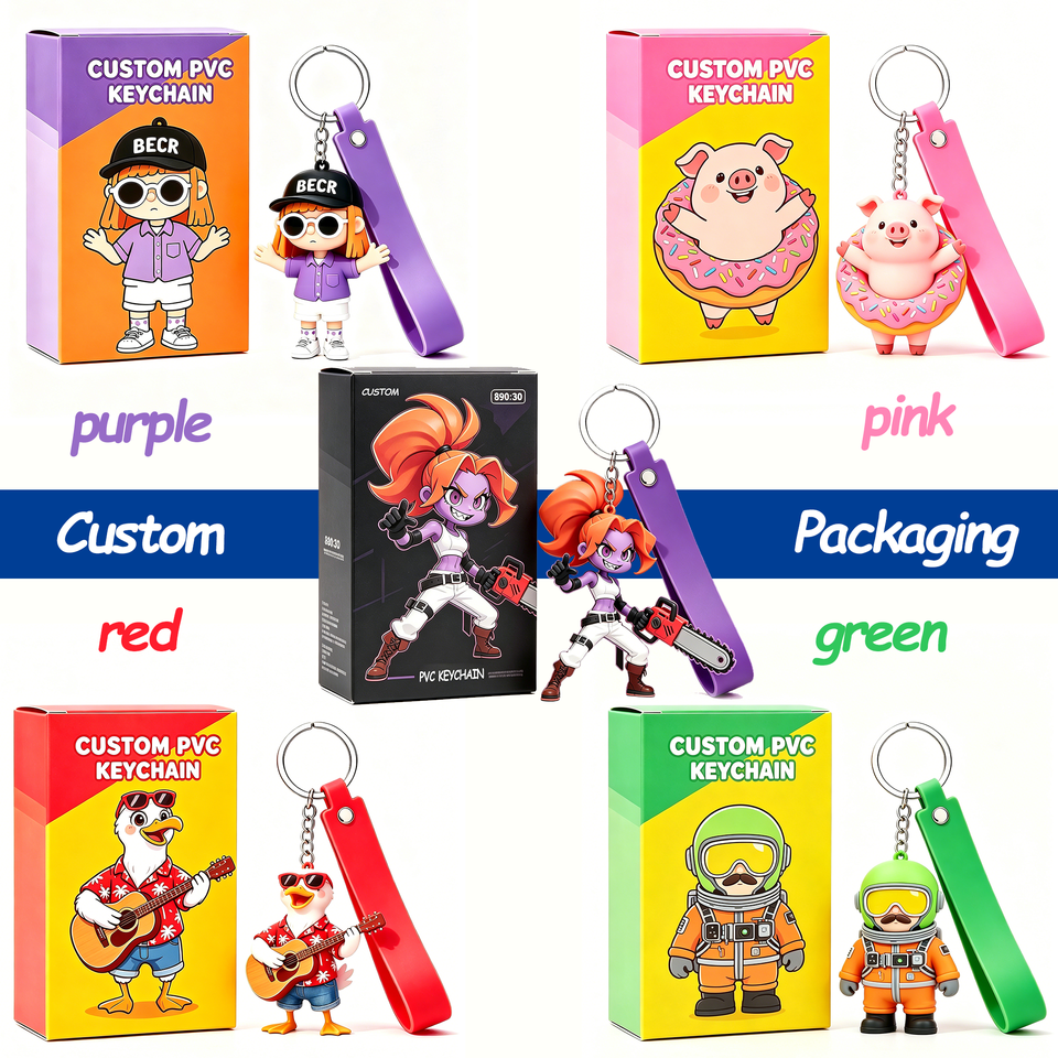 3D Cartoon Anime Keychain Cute Pvc Key Chain Rubber Keyring Keychains ...