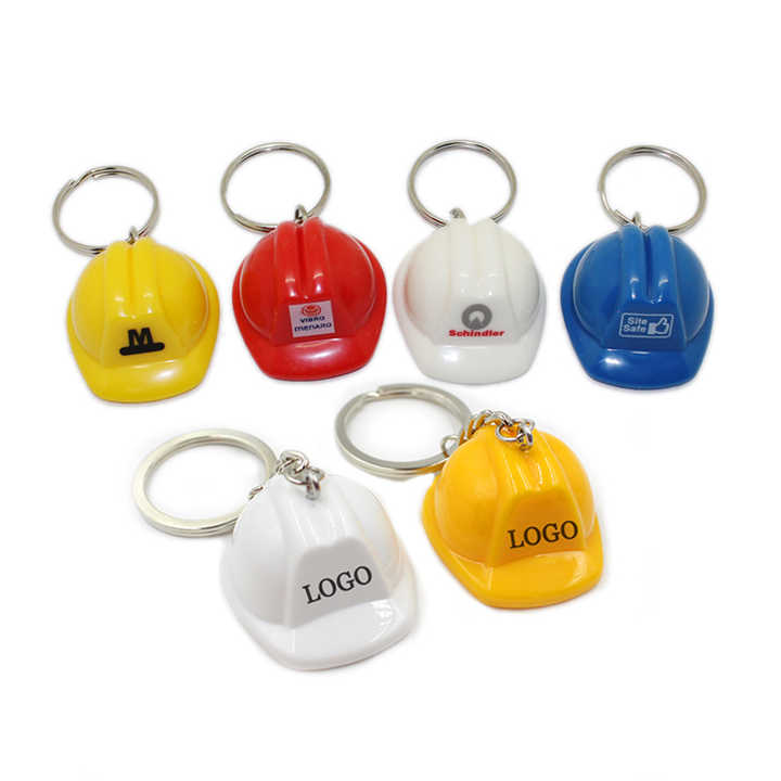 Custom Hot New Design Logo Key Chain Safety Plastic Mini Hard Hats ...