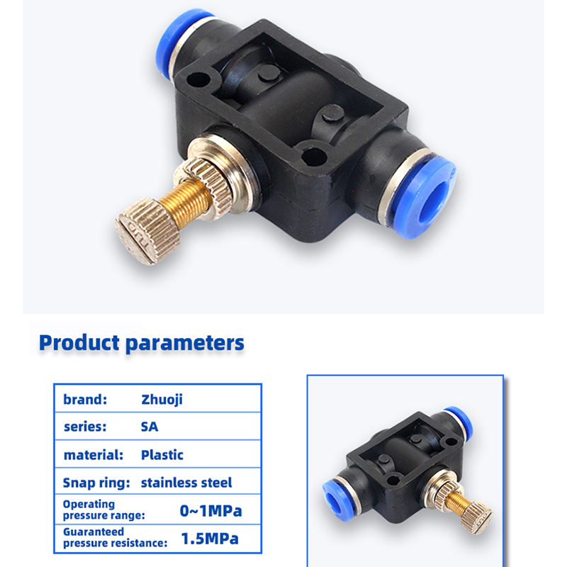 SA Pneumatic Push to Connect Air Flow Control Valve - Adjustable Speed ...