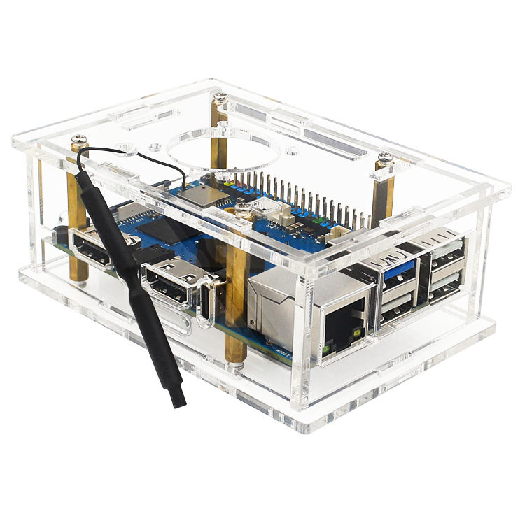 Orange PI 5 Pro Maker Board A_OPI5ProCase_01 with Acrylic Housing Fan ...