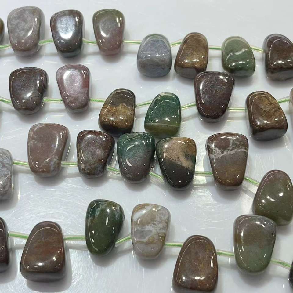 Indian Agate1.5MM Big Hole Agate 20x25MM Irregular Trapezoidal Loose ...