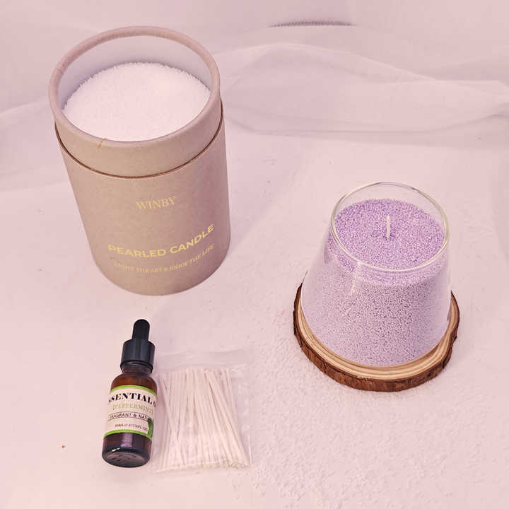 H53 Pearled Candle Sand Gift Set 18oz Sand Wax 30 Wicks Smoke-Free Powder Snow Candles Upto 120 ...