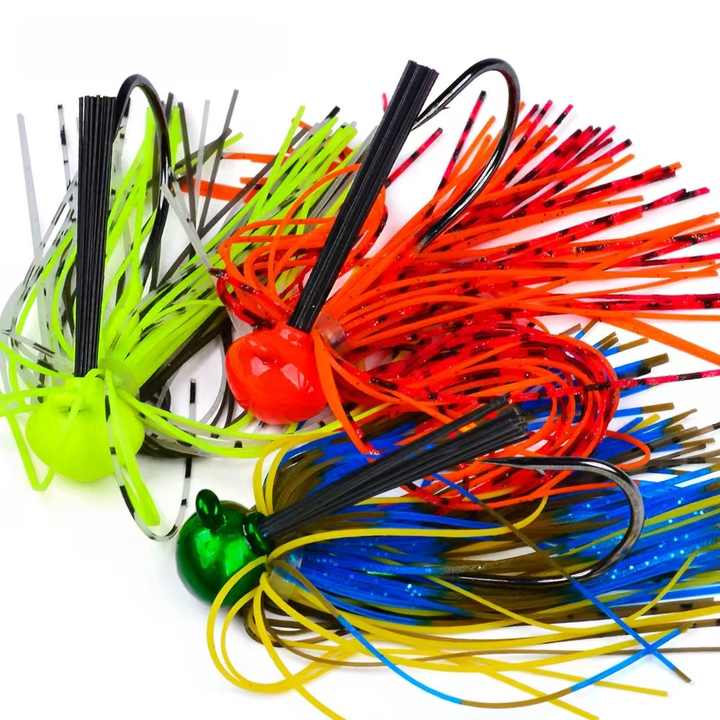 Beard-Style Anti-Snag Jig Lures 7g/10g/14g/21g Grass-Guarded Lead-Head ...