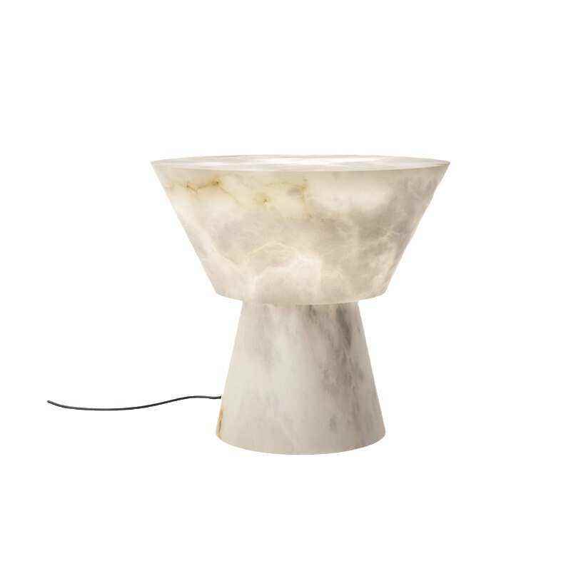 French Light Luxury Natural Marble Modern Simple LED Table Lamp Soft ...