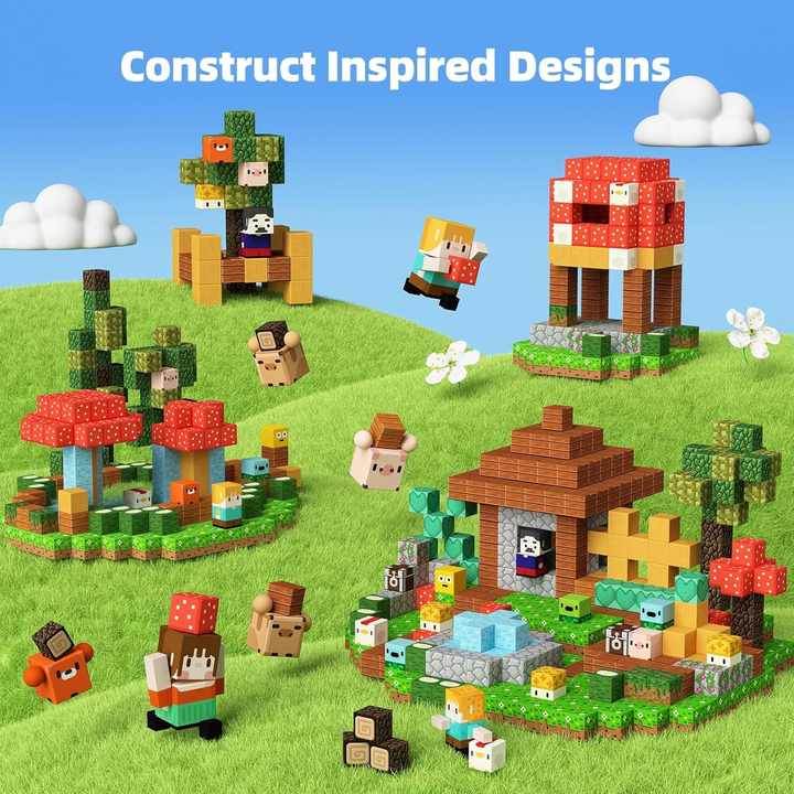 MYT Magnetic Building Blocks Set - STEM Toddler Toys & Minecraft