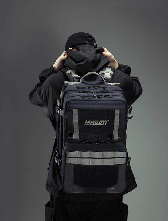 LAMGOYI Hiking Laptop Backpack with Wolfpack Velcro Molle Gym Fitness ...