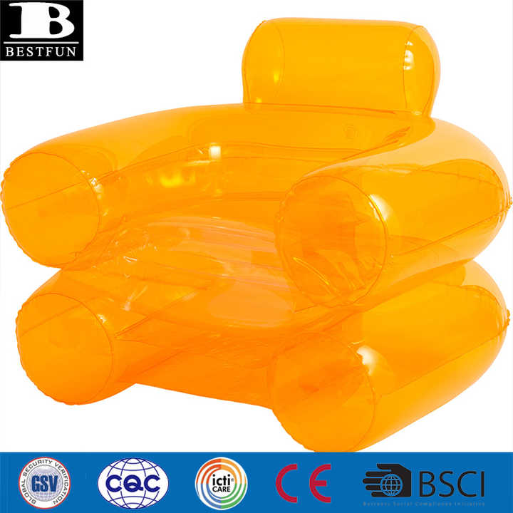 Heavy Duty Transparent Vinyl Inflatable Armchair Sofa