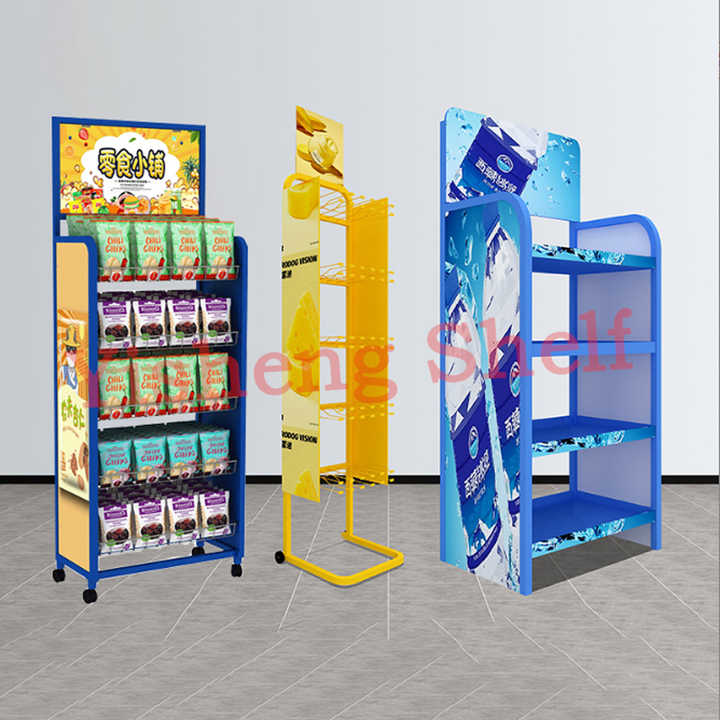 Customized Metal Chip Display Rack New Design Supermarket Food ...