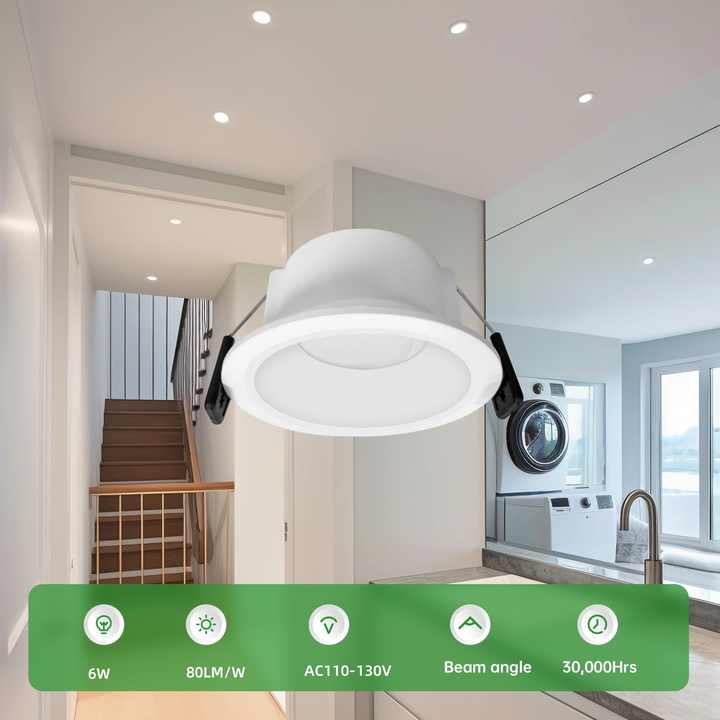 LED Downlight 6w Dimmable Full Spectrum Deep Cup Anti-glare Recessed ...