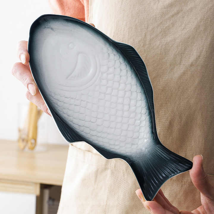 Fish Shaped Serving Platter - Creative Ceramic Dish