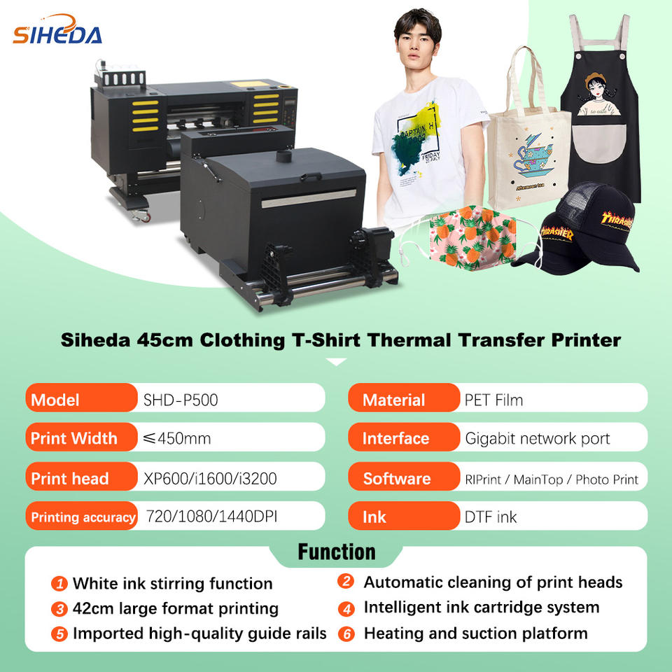 A2 Automatic White Ink Direct Film DTF Inkjet Printer with Stirrer and ...