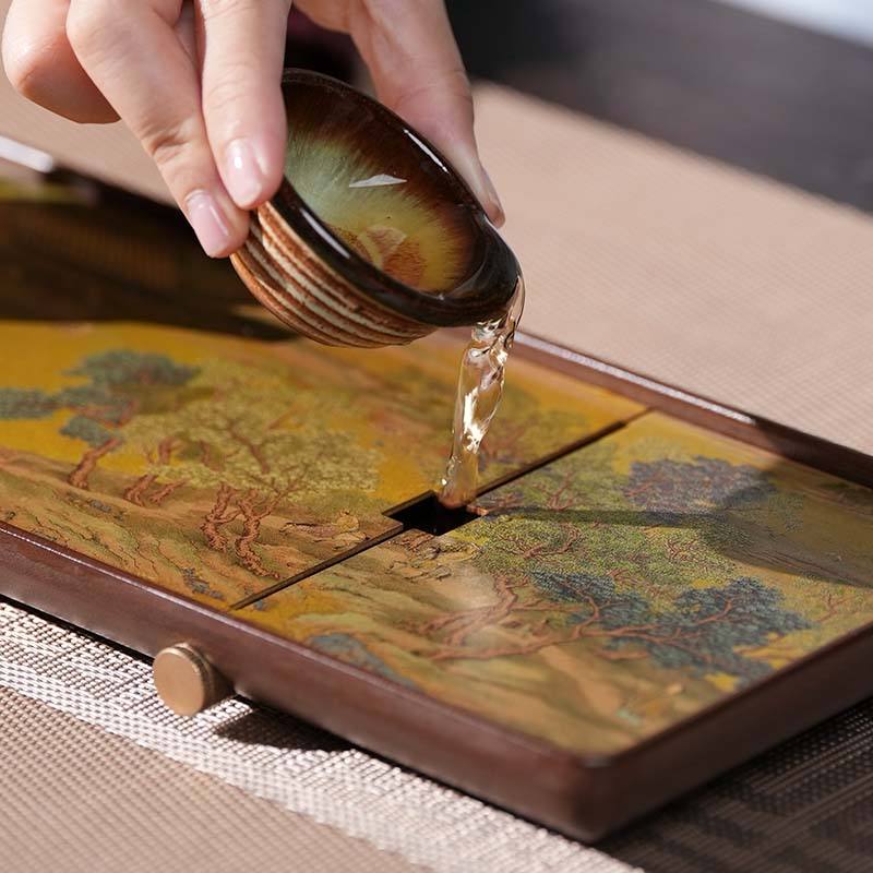 Double Sided Pattern Rectangular New Chinese High-end Electric Wood ...