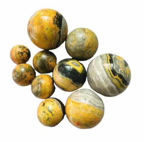 Natural Rare Bumblebees Crystal Jasper Sphere Ball Polished Yellow ...