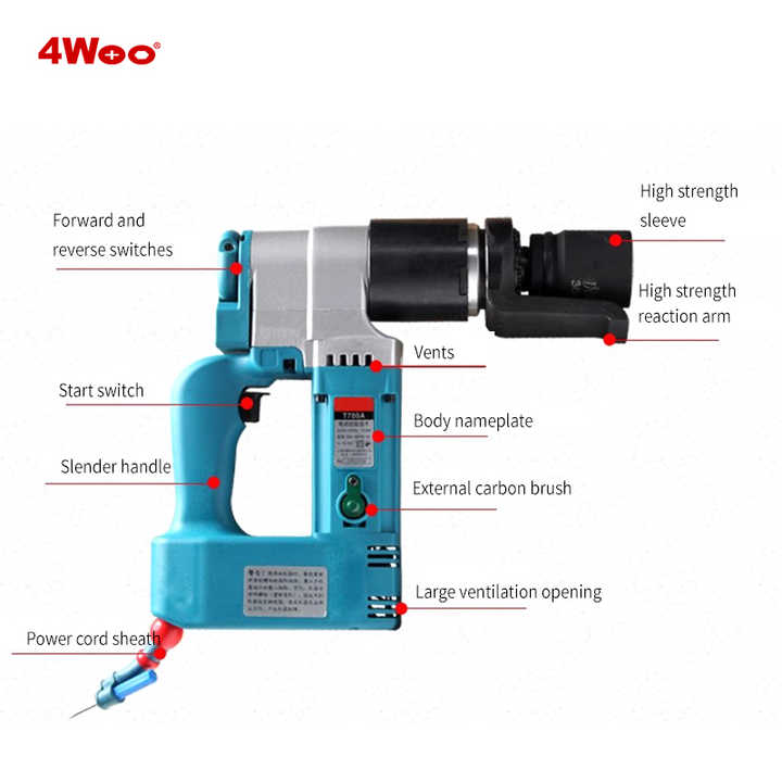 4woo T5000A Industrial Grade Portable Electric Torque Wrench
