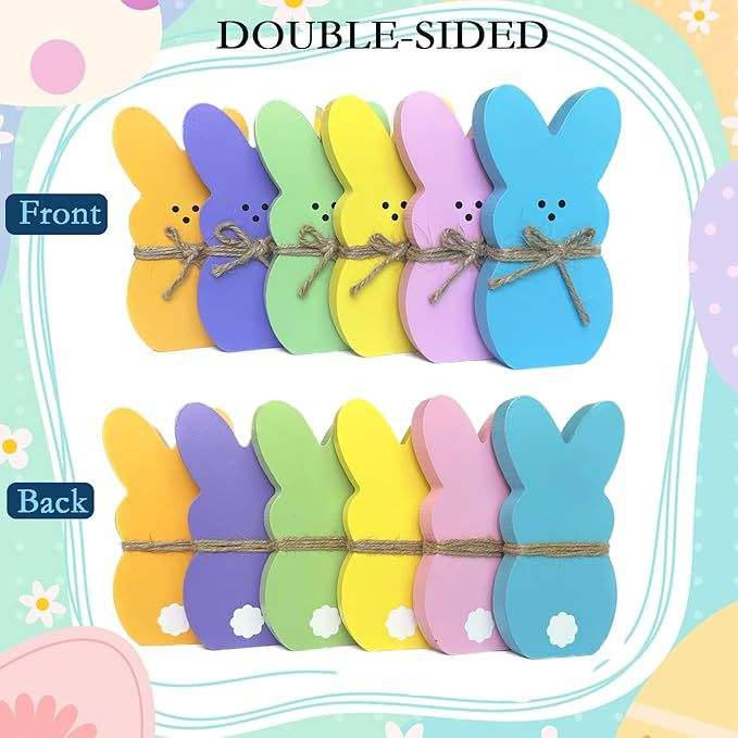 Bright Color Easter Bunny Ornaments Centerpiece Signs Easter Rabbit ...