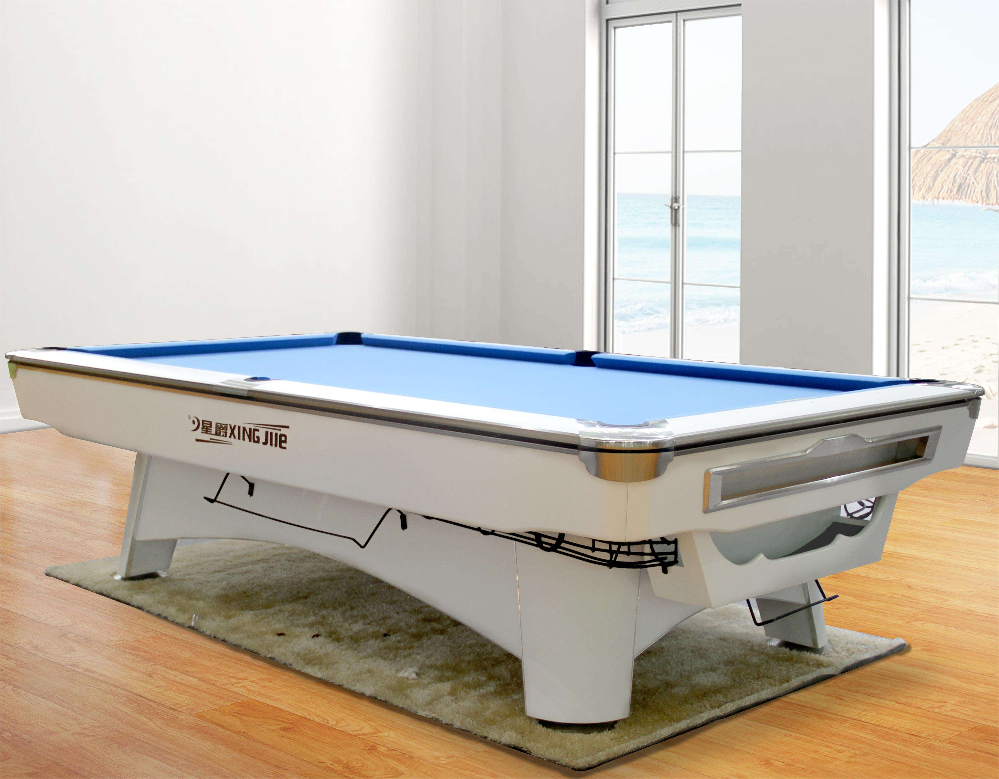 Black White Billiard Table with Dining Plate Pool Table 9ft Billiard ...