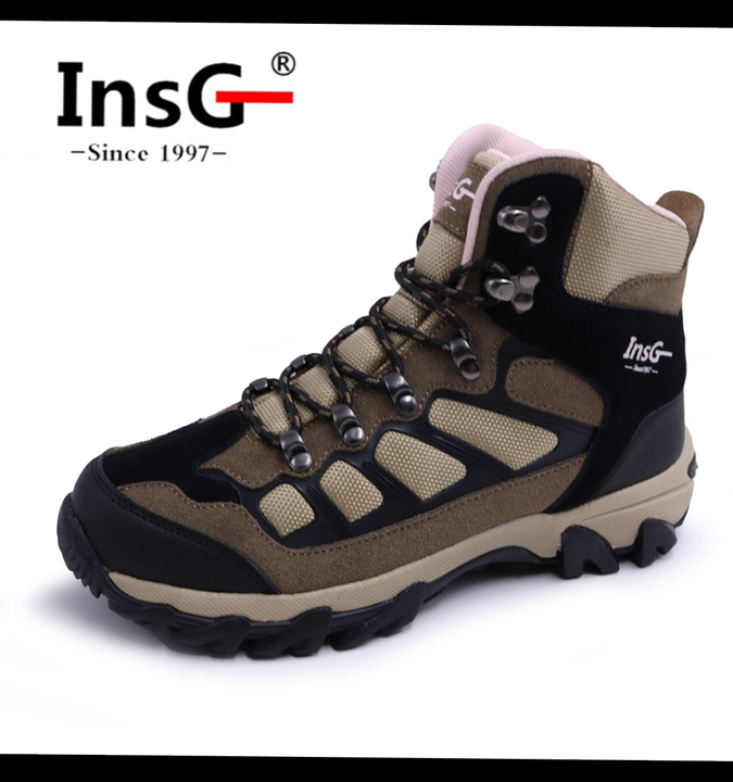 Insg Womens Walking Waterproof Leather Boots Lightweight Vent ...