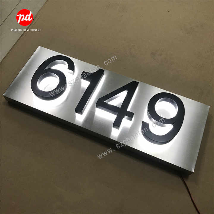 Modern Led House Number Sign Factory Custom Metal Door Number Glow in ...