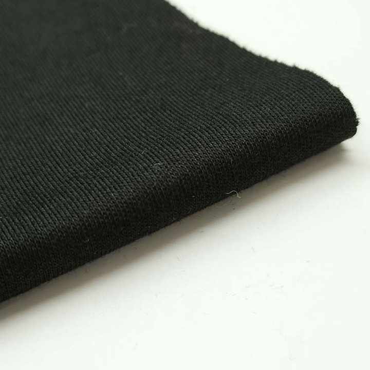 100% Cotton Black Interlock Fabric for Clothing - Quick-dry