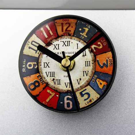 Retro European Wood Digital Refrigerator Clock Magnet