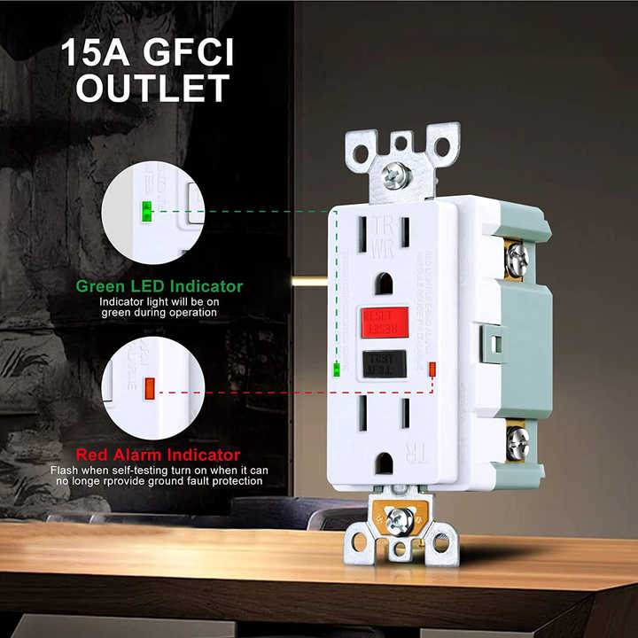 15A 125V US Standard Plug Tamper-Resistant Weather Resident Self-Test ...