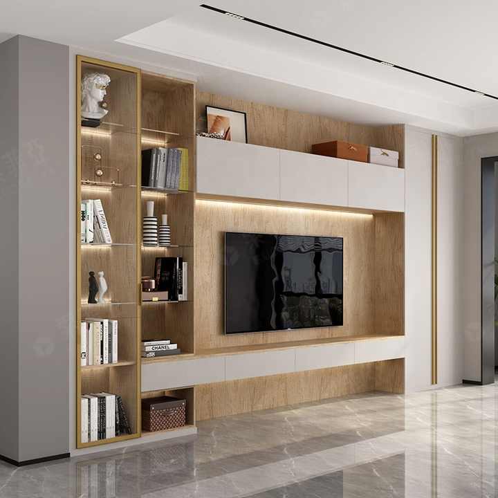 SUOFEIYA Simple Plywood MDF TV Stand - White TV Cabinet