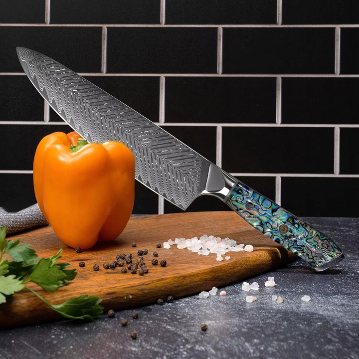 Luxury 67-Layer Damascus Steel Kitchen Knives Set Abalone Handle ...