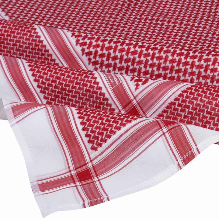 Arabic Keffiyeh Muslim Qatar Scarves 100% Cotton Red Shemagh Keffiyeh ...
