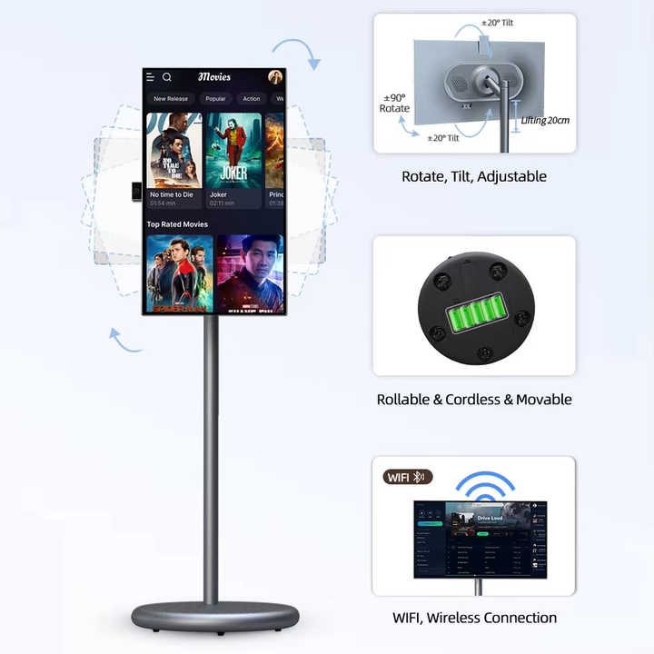 27-Inch 128GB Android 13 Tablet TV with 6G RAM LED Backlight Full HD ...