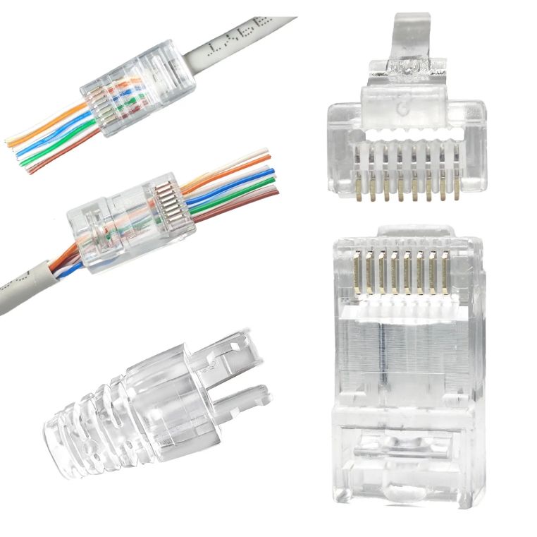 Cat7 FTP/SFTP 2-Piece Metal Shielded RJ45 Plug Connector Communication ...