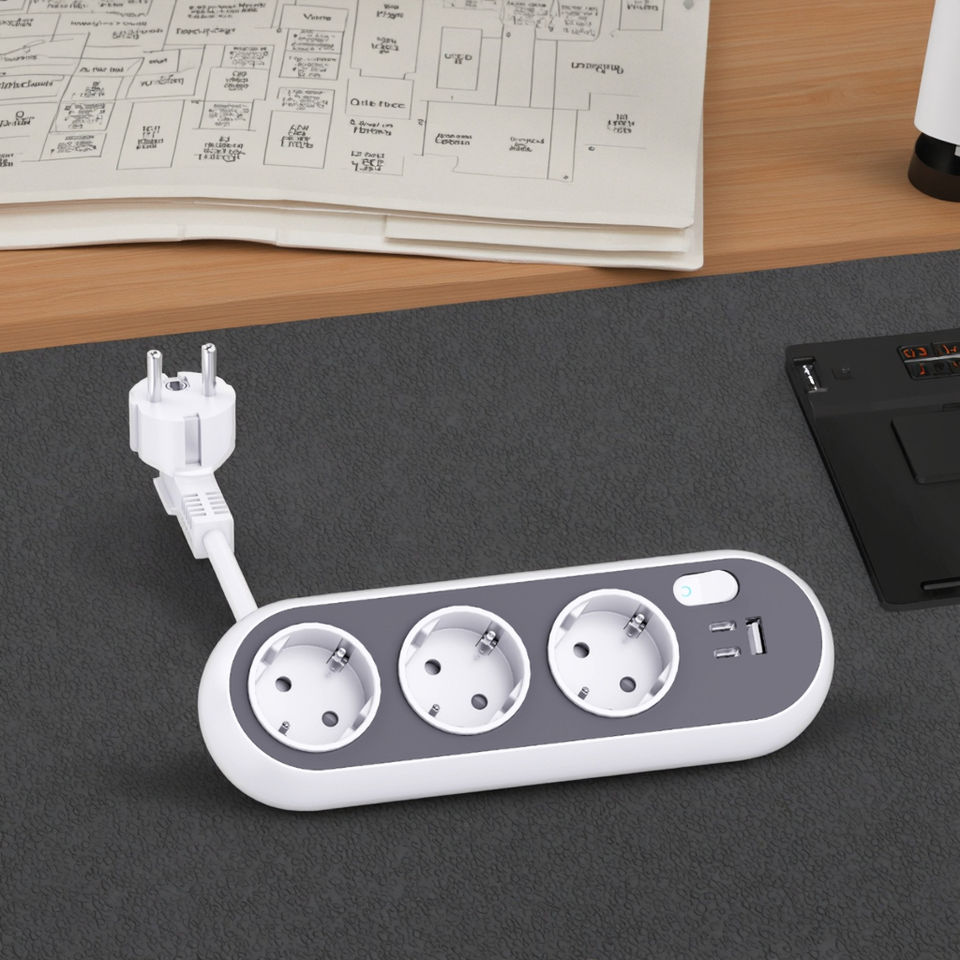 2026 Desktop Power Socket 3-Outlet Extension Strip with 1 USB 2C PD25W ...