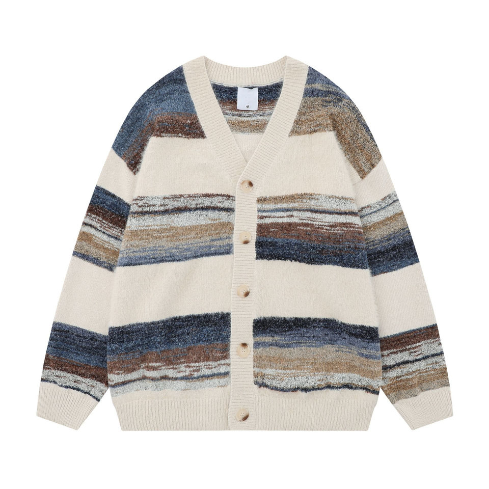 Vintage Winter Cardigan Unisex Oversized Knit Sweater Spandex/Polyester ...