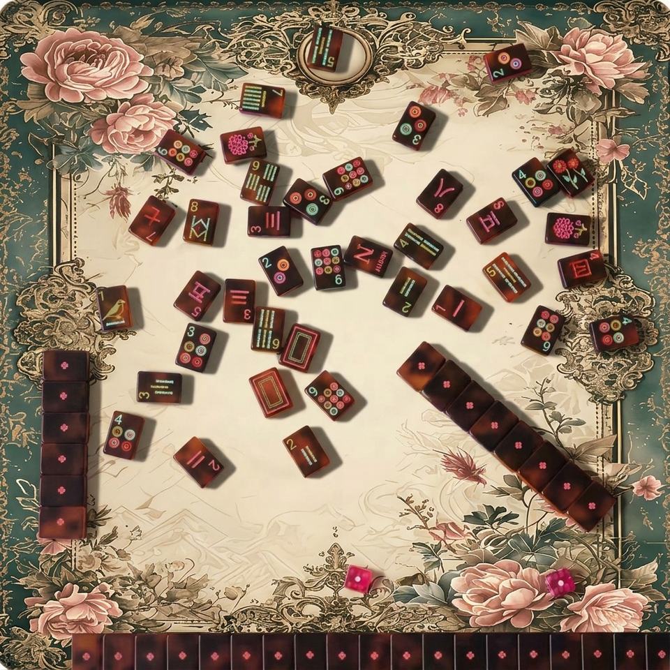 Professional 160 Tiles American Mahjong Set - Elegant Amber Tortoise ...
