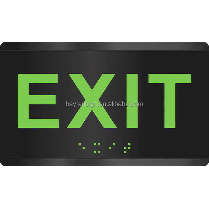 Vertical Exit Sign with Braille 8x2 Inch Exit Signs for Business Ada ...