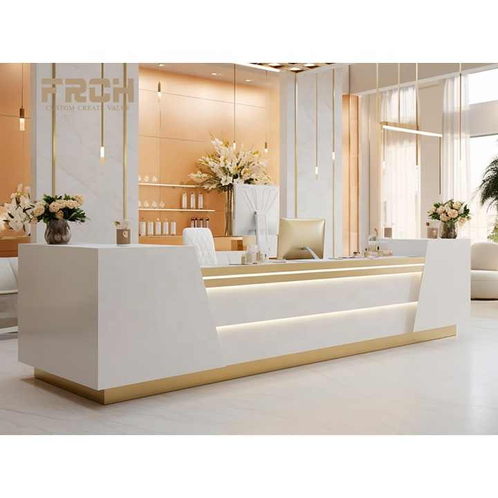 Luxury Modern Natural Stone Front Desk Reception Beauty Salon Reception ...
