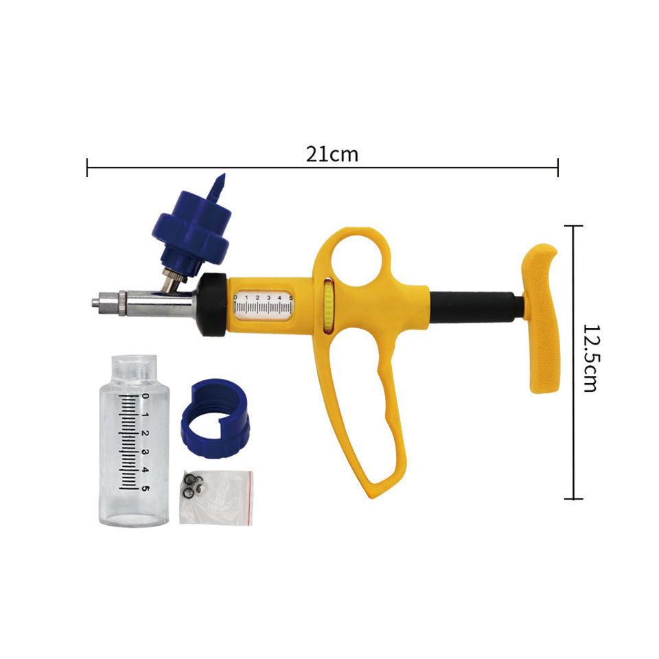 Great Farm 10ml Yellow Veterinary Syringe Automatic Continuous Injector ...