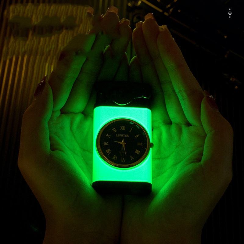 Customized Jet Clock Watch Lighter Windproof Cigarette Cigar Butane ...