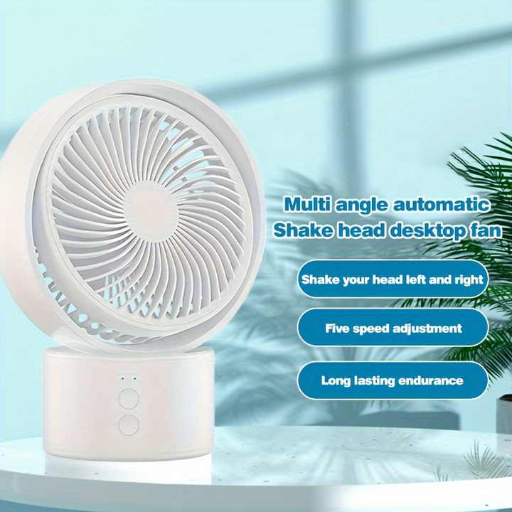 Adjustable Angle Oscillating Mini Desk Fan Automatic Shaking Head Table ...