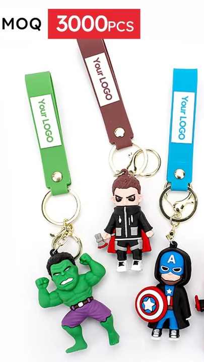 MOQ 3000 Pcs Custom Cartoon Silicone Keychains Personalized Corporate ...