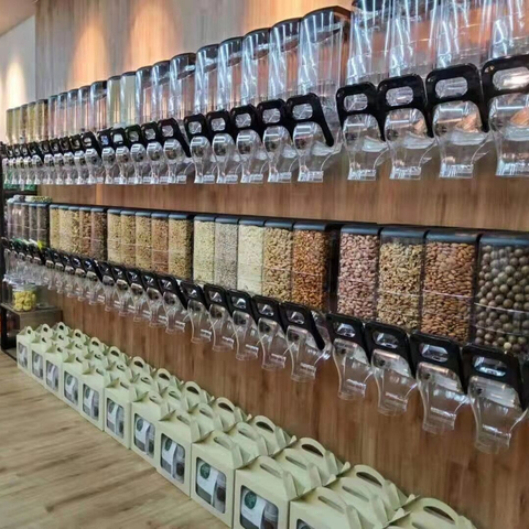 Wall mounted gravity bin bulk cereal grain coffee bean rice dry grain ...
