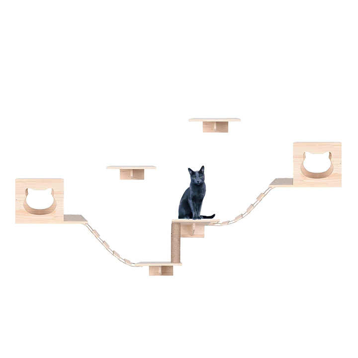 Wooden Cat Wall Shelves - Sustainable Cat Climbing Frames
